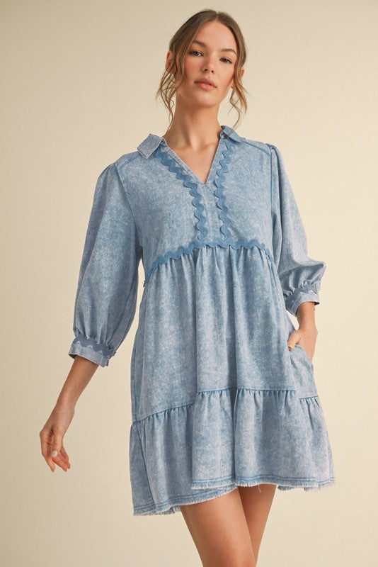 Denim Ric Rac Dress – The Clothes Line Boutique