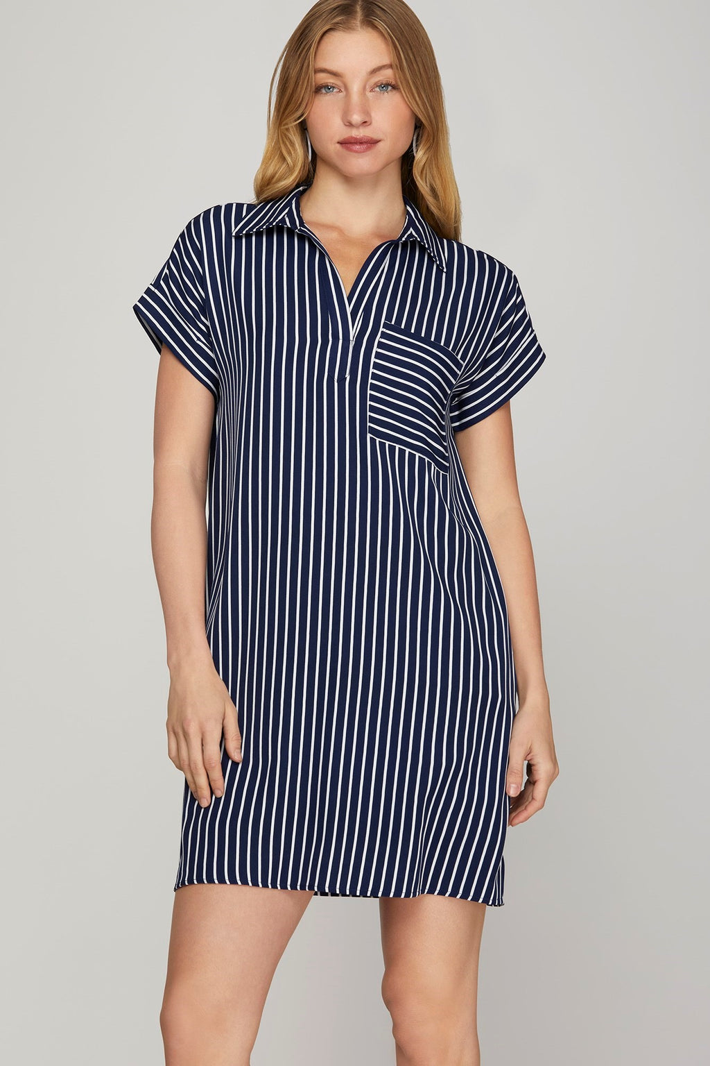Navy Stripe Shirt Dress – The Clothes Line Boutique